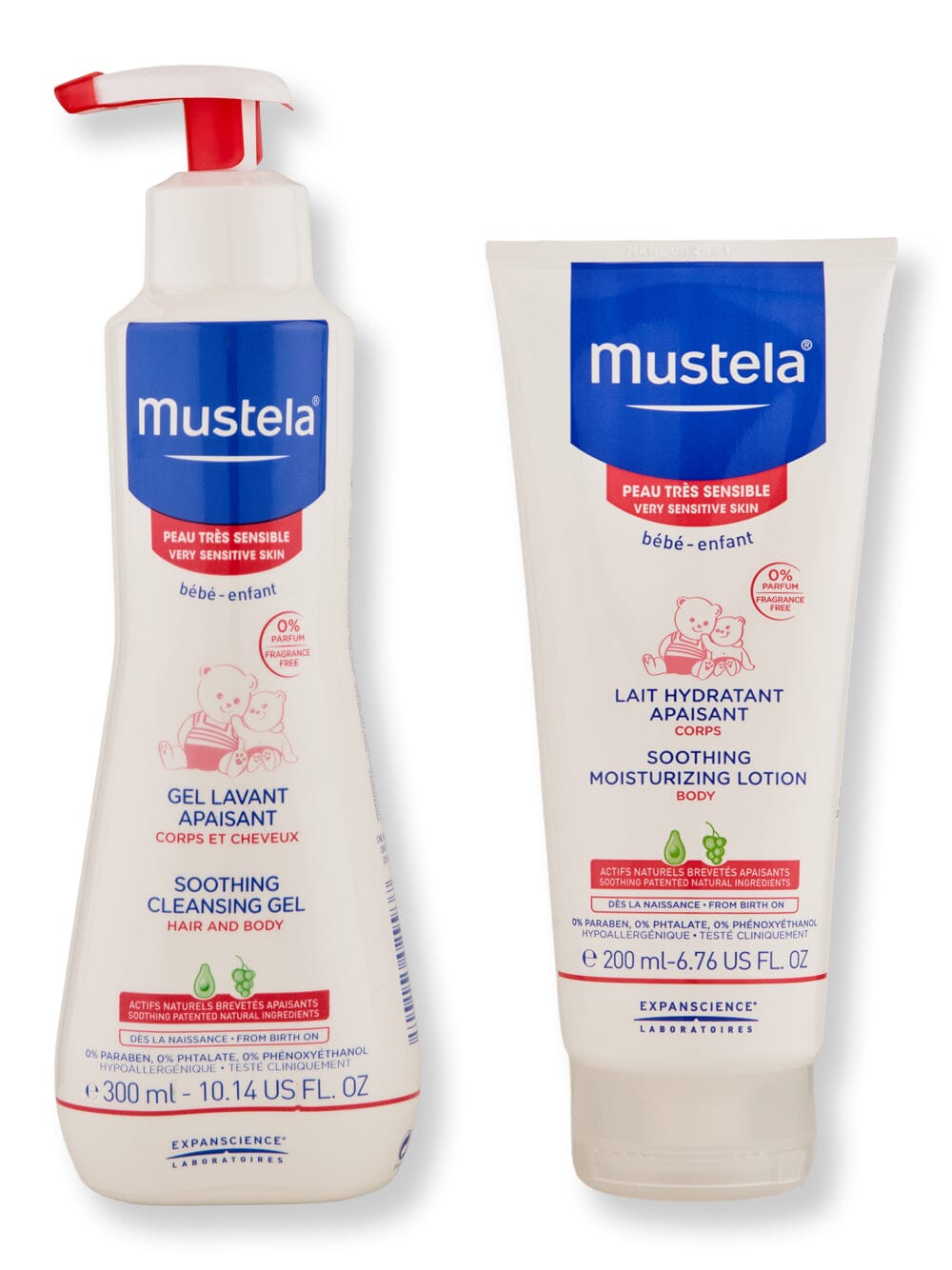 Mustela Soothing Moisturizing Body Lotion 200 ml & Soothing Cleansing