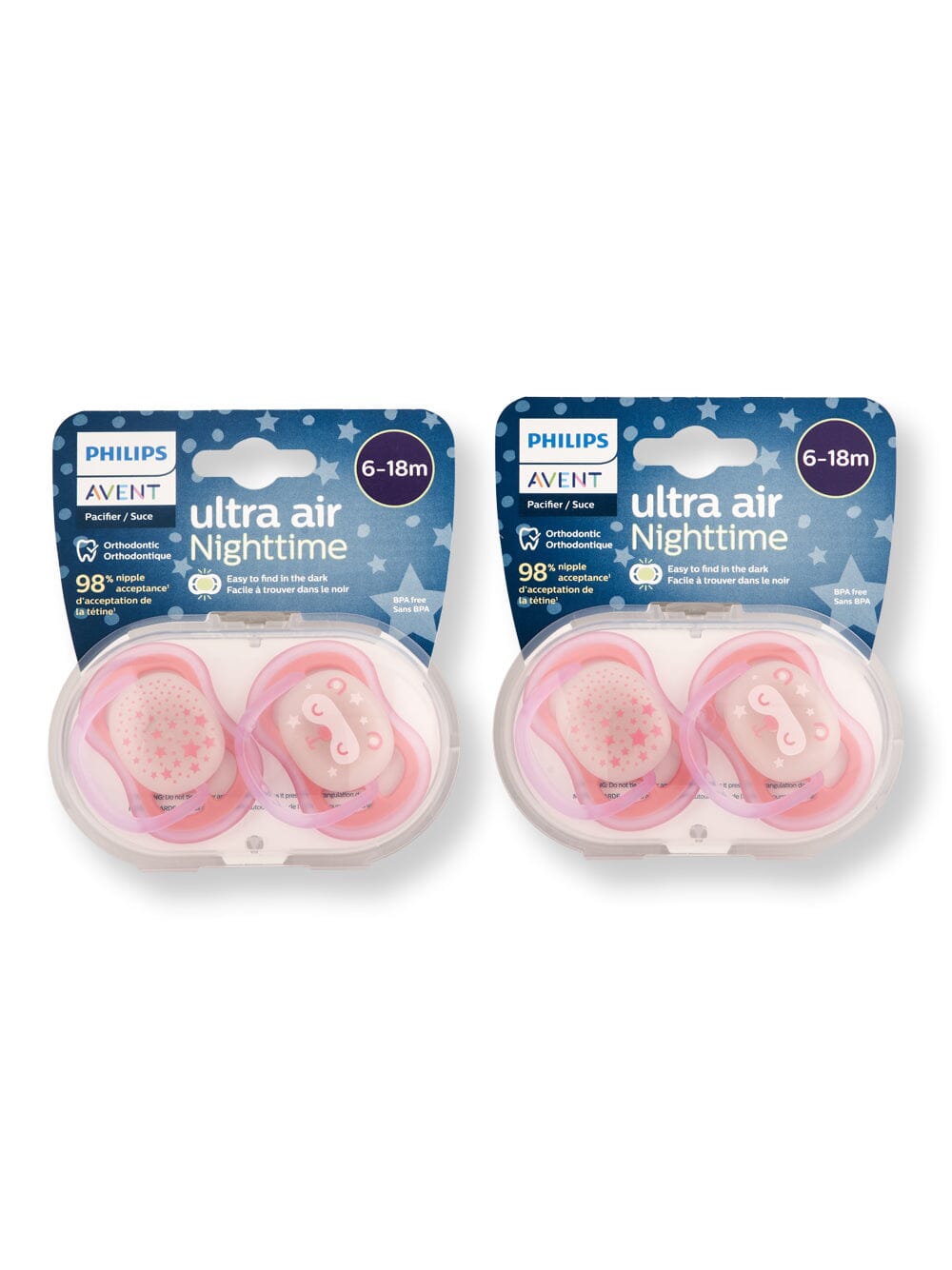 Philips Avent Ultra Air Nighttime Pacifier 6-18m 4 Ct